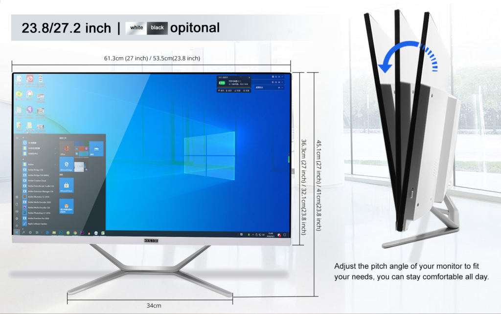 hystou Core I7 9700F All-In-One Desktop Pc 23.8 27 Inch All In One ...